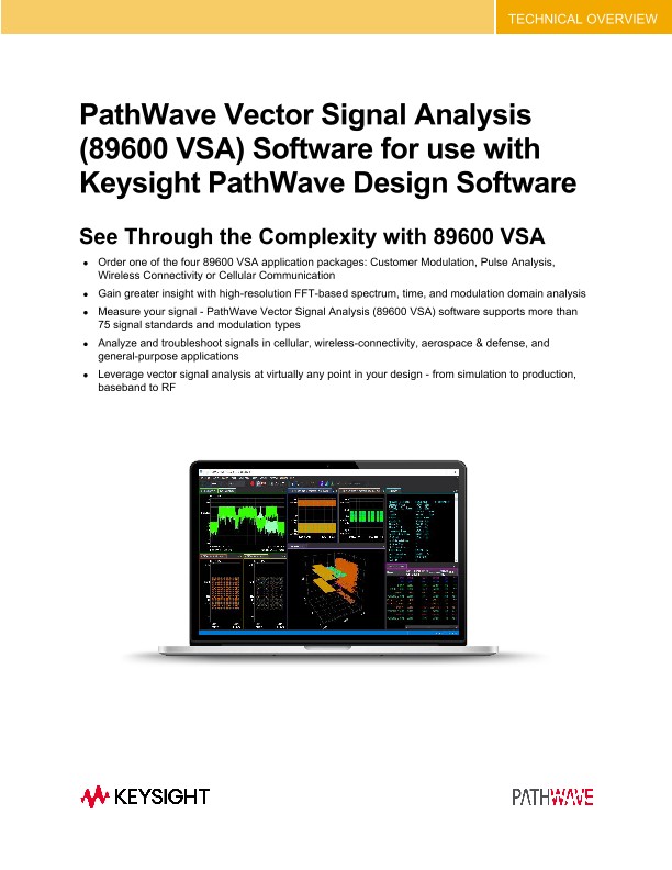 PathWave Vector Analysis (89600 VSA) Software for use with Keysight PathWave Design Software PDF ...